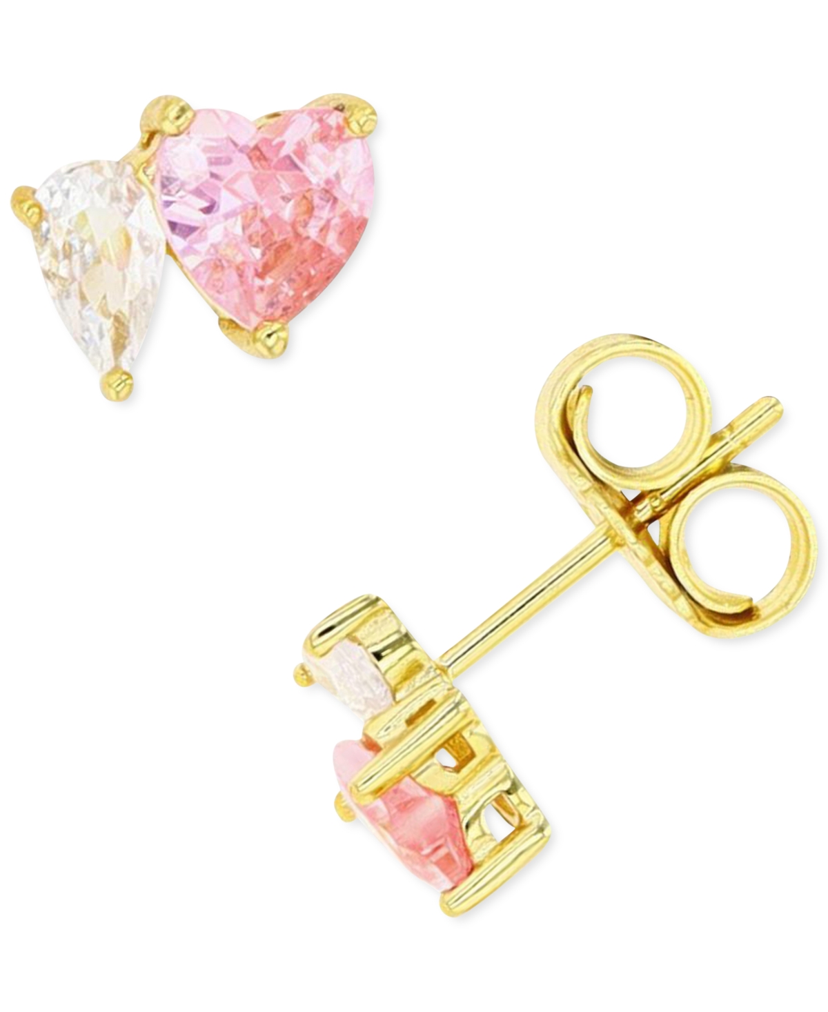 Click here for Pink and White Cubic Zirconia Stud Earrings in Ste... prices