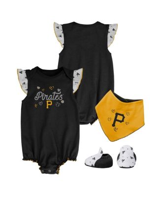 Girls Newborn and Infant Black Pittsburgh Pirates 3-Piece Home Plate ...