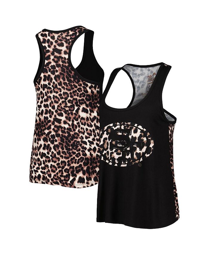 Majestic Women's Threads Black San Francisco 49ers Leopard Racerback ...