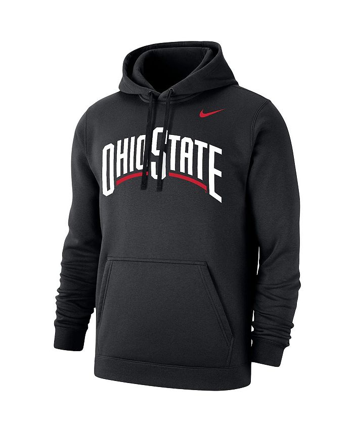 Nike Men's Black Ohio State Buckeyes Wordmark Logo Club Pullover Hoodie ...