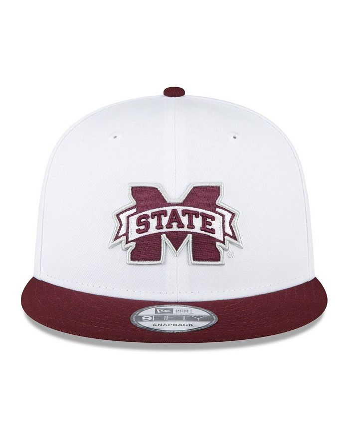 New Era Men's White, Maroon Mississippi State Bulldogs Two-Tone Mascot ...