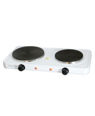 MegaChef Electric Dual Burner Cooktop Buffet Range in Sleek White - Macy's