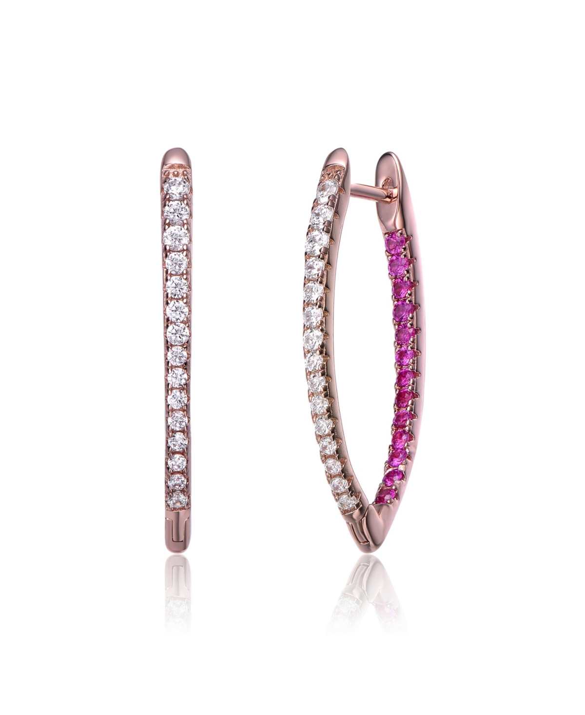 Click here for Sterling Silver Cubic Zirconia Hoop Earrings - Red prices