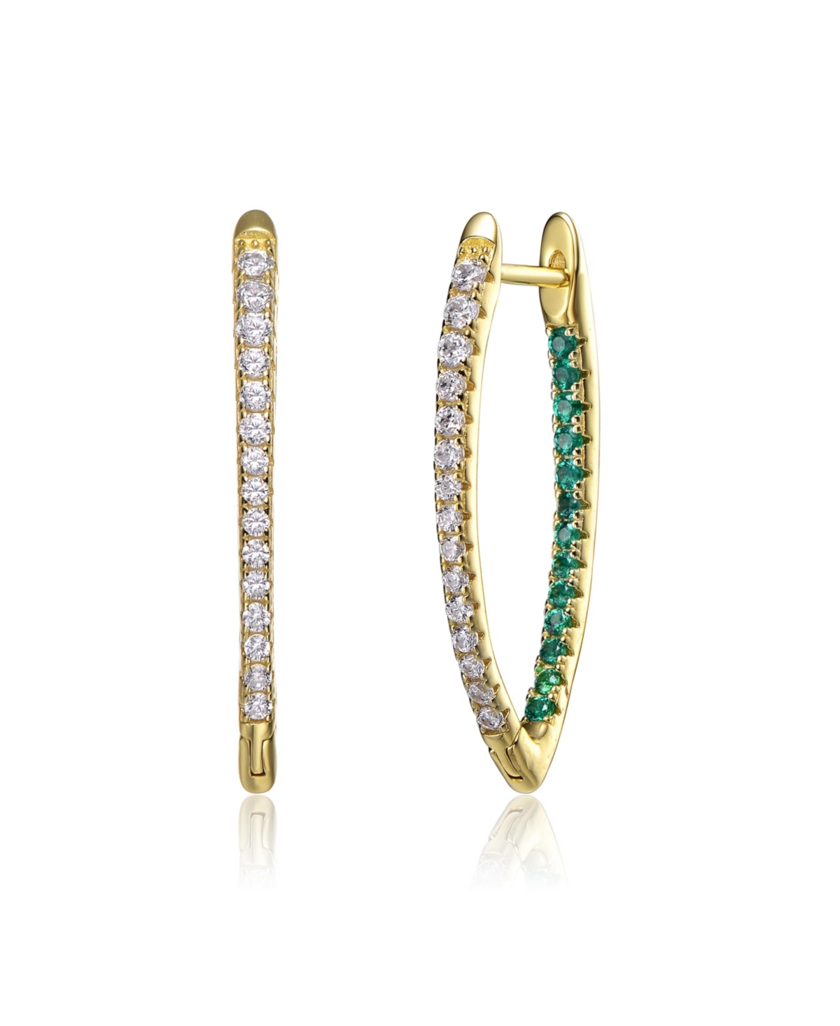 Click here for Sterling Silver Cubic Zirconia Hoop Earrings - Gre... prices