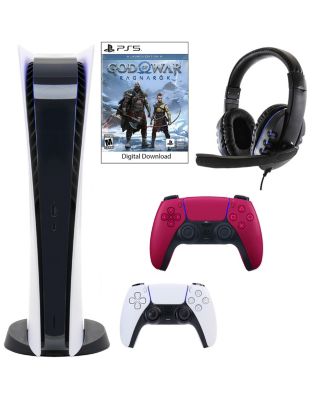 PS5 Digital GOW Console with Extra Red Dualsense Controller and ...