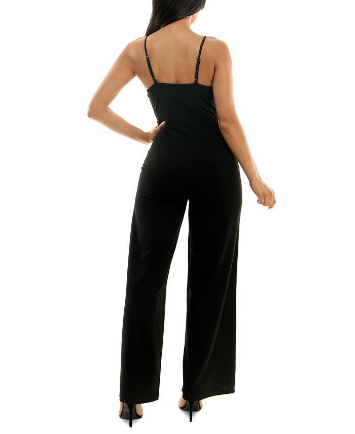 Almost Famous Juniors' Lace-Panel Bustier Jumpsuit - Macy's