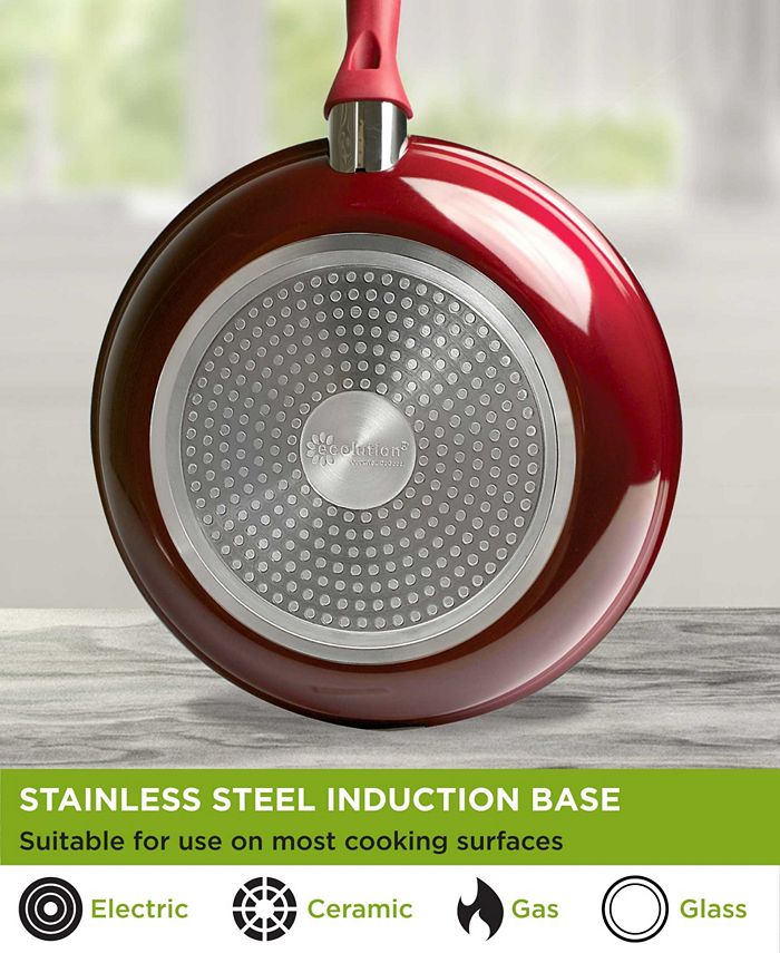 Ecolution Aluminum 8 Piece Bliss Non-Stick Cookware Set with Glass Lids ...