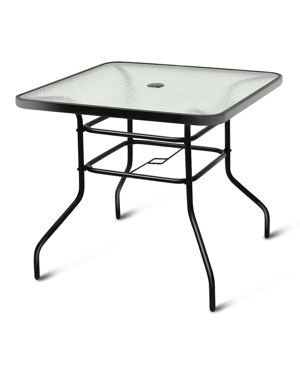Click here for 32 Patio Square Table Tempered Glass Steel Frame O... prices