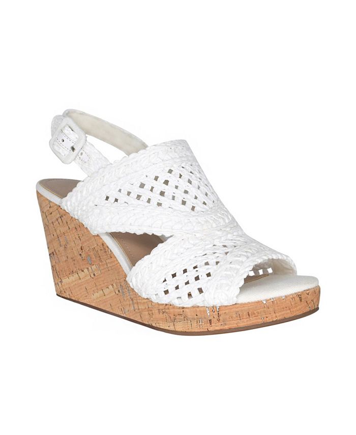 Impo Women's Teangi Raffia Slingback Platform Wedge Sandals - Macy's