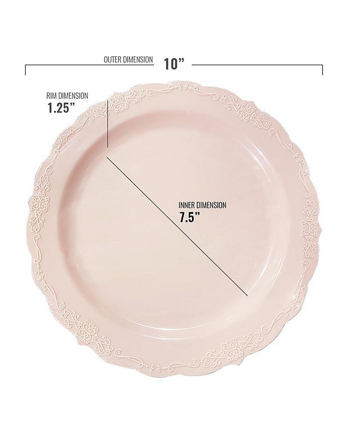 Smarty Had A Party Pink Vintage Round Disposable Plastic Dinnerware ...