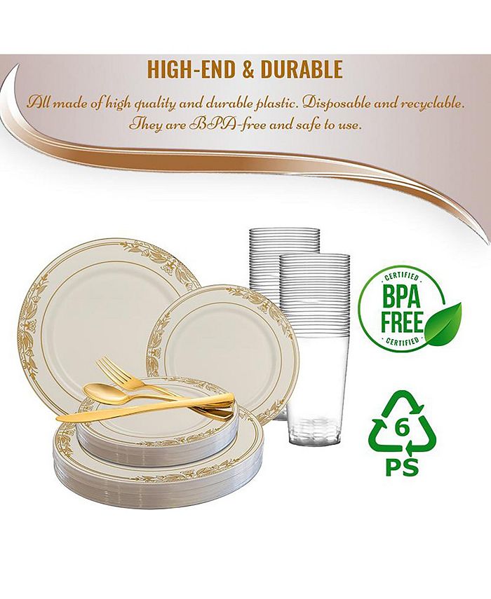Smarty Had A Party Ivory with Gold Harmony Rim Plastic Wedding Value ...