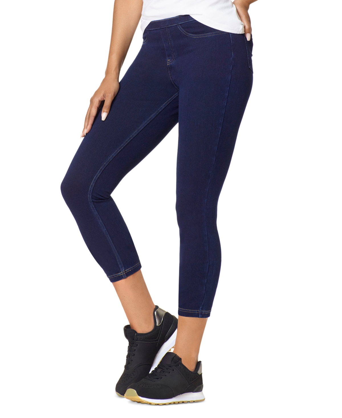Click here for Hue Womens Mid-Rise Pull-On Denim Capri Leggings -... prices