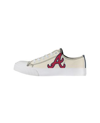 Women's FOCO Cream Atlanta Braves Low Top Canvas Shoes - Macy's