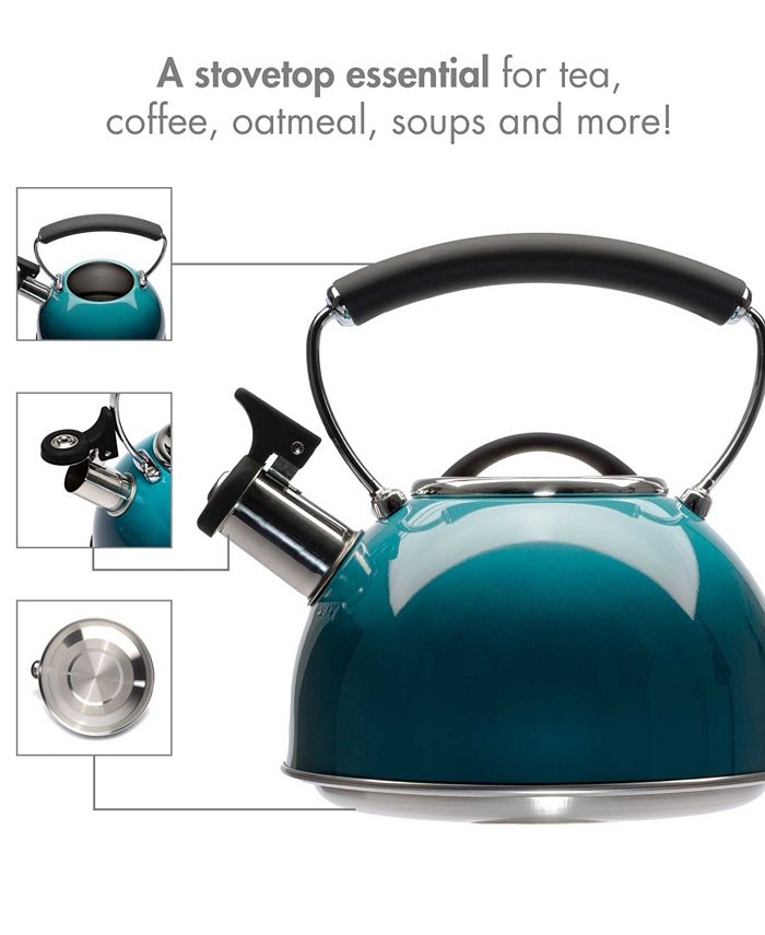 Primula Stainless Steel 2.3 Quart Chelsea Whistling Stovetop Tea Kettle ...