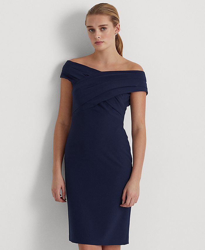 Lauren Ralph Lauren Women's Crepe Off-the-Shoulder Cocktail Dress - Macy's