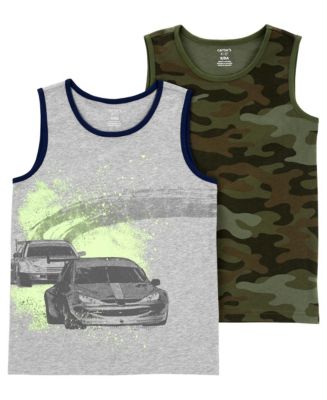 Carter's Little Boys Race Car and Camouflage Tank Tops, Pack of 2 - Macy's