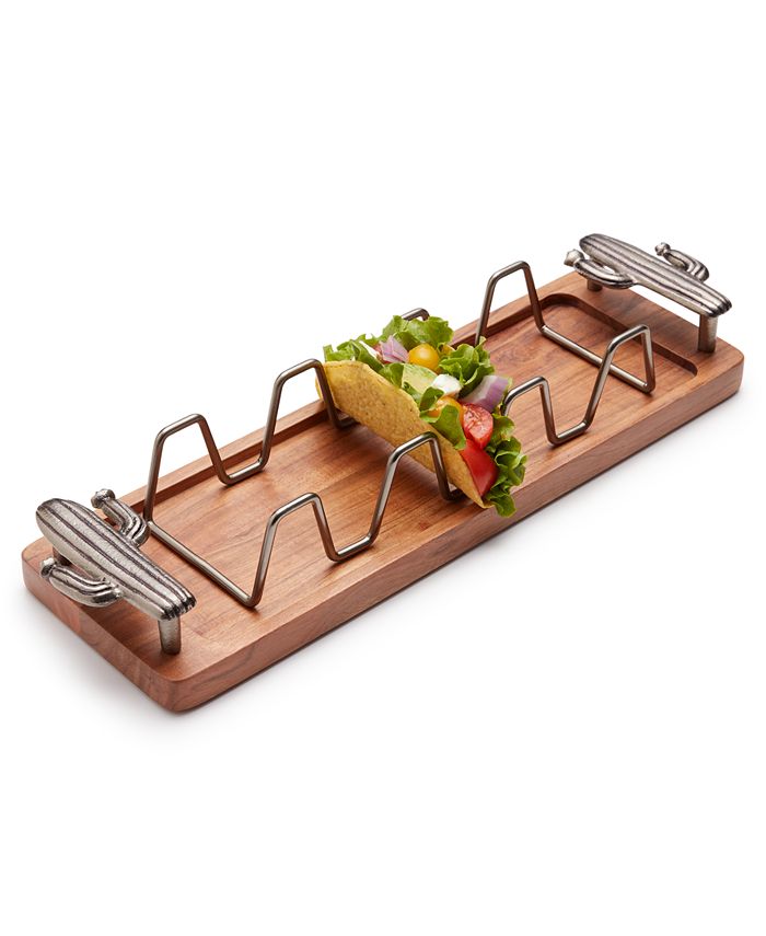 The Cellar Southwest Cactus-Handled Wood Taco Tray, Created for Macy's ...