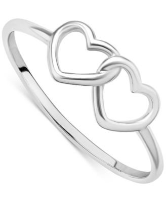 Giani Bernini Double Open Heart Ring in Sterling Silver, Created for ...