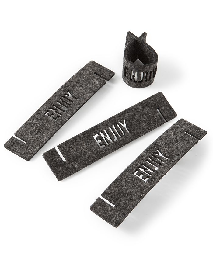 The Cellar Words Felt Napkin Rings, Set of 4, Created for Macy's - Macy's