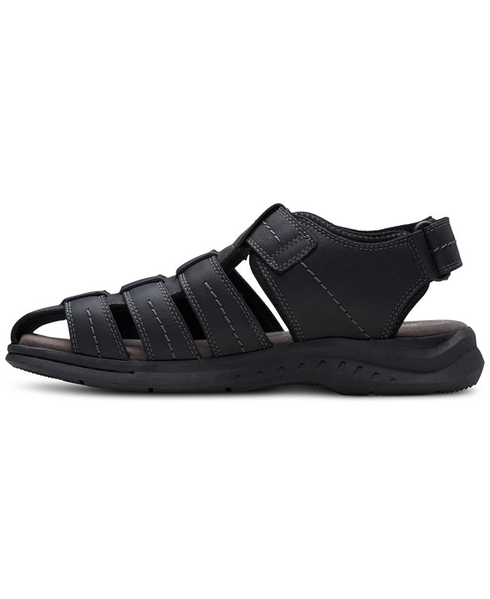 Clarks Men's Walkford Fish Tumbled Leather Sandals - Macy's