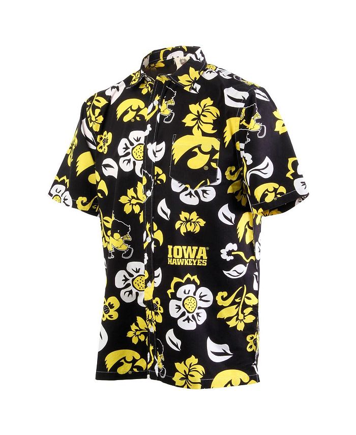 Wes & Willy Men's Black Iowa Hawkeyes Floral Button-Up Shirt - Macy's