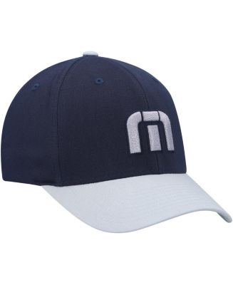 Men's Travis Mathew Navy and Gray Skipper Tri-Blend Snapback Hat - Macy's