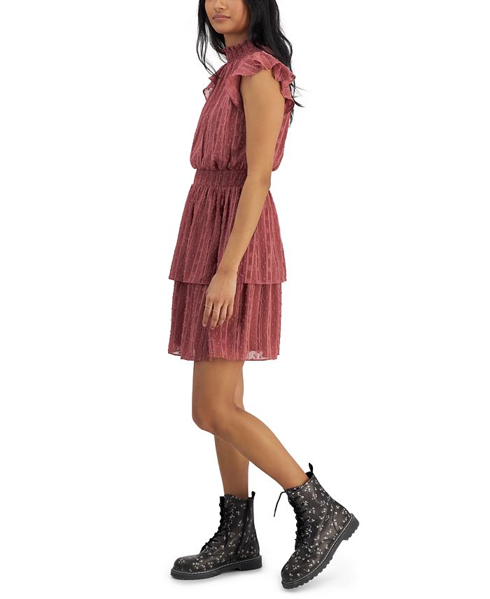 BCX Juniors' Smocked Swiss-Dot Dress, Created for Macy's - Macy's