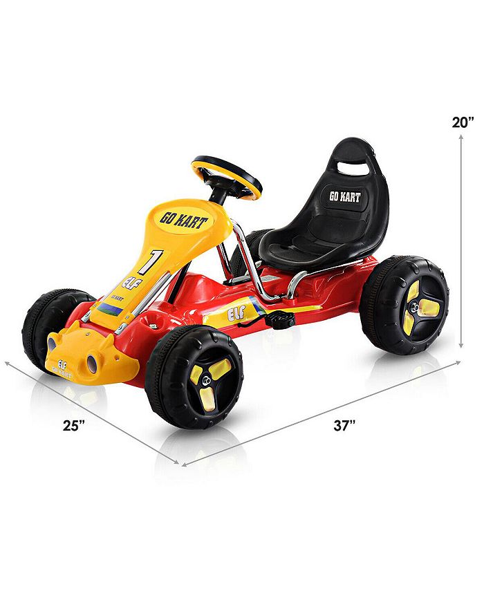 Costway Go Kart Kids Ride On Car Pedal Powered Car 4 Wheel Racer Toy ...