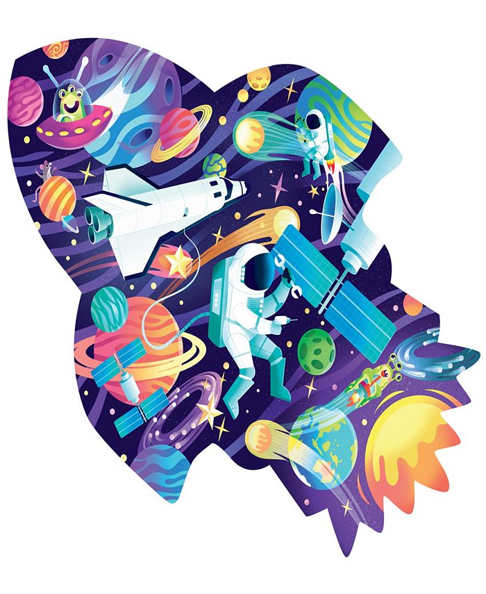 Jr. Jigsaw 100-Piece Jigsaw Puzzle Cosmic Space Mission Shiny Shaped ...
