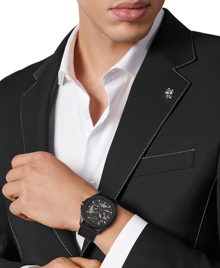 Philipp Plein Men's Automatic Skeleton Spectre Black Silicone Strap ...