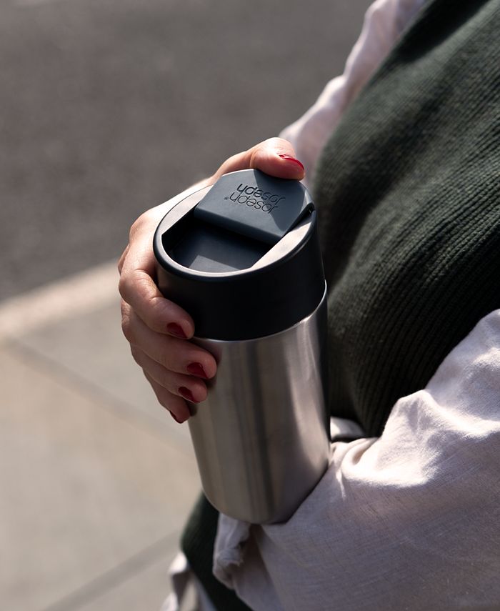 Joseph Joseph Sipp Steel Stainless-Steel Travel Mug with Flip-Top Cap ...