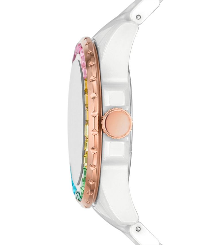 Fossil Women's FB-01 Three-Hand White Ceramic Watch, 37mm - Macy's