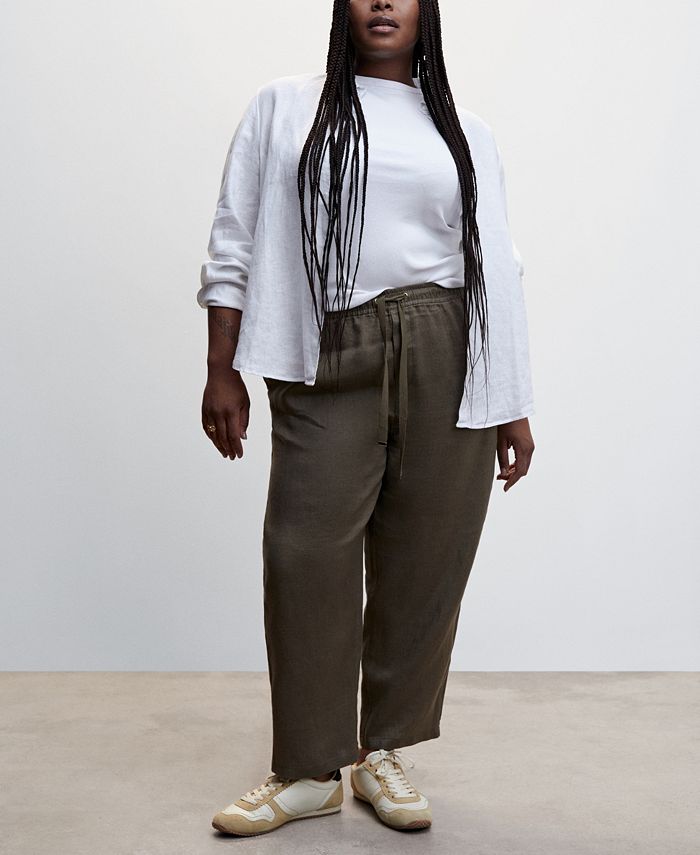 MANGO Women's Linen Pants - Macy's