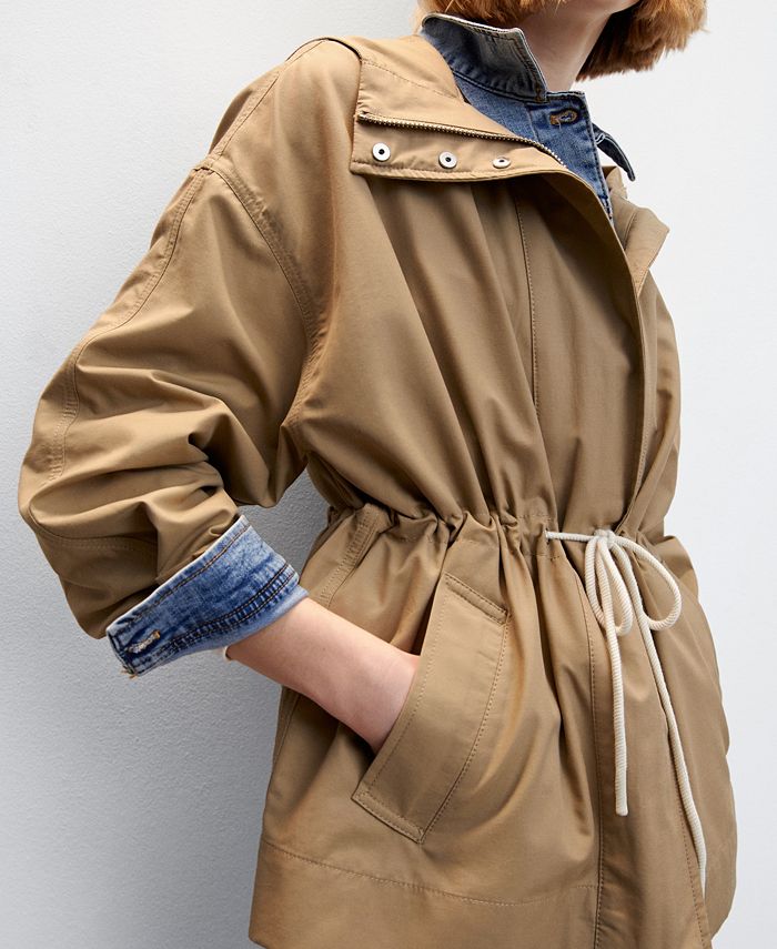 MANGO Women's Pocket Hooded Parka - Macy's