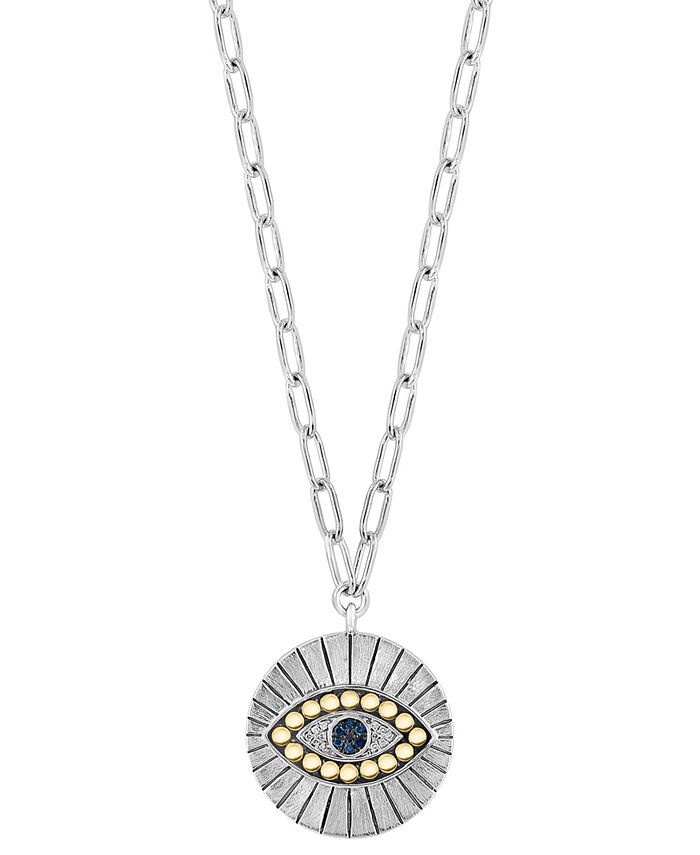 EFFY Collection EFFY® Multicolor Diamond Evil Eye Disc 18" Pendant ...