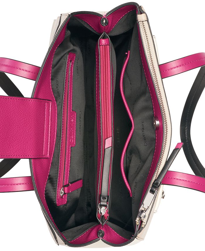 Calvin Klein Hadley Colorblocked Large Triple Compartment Tote - Macy's