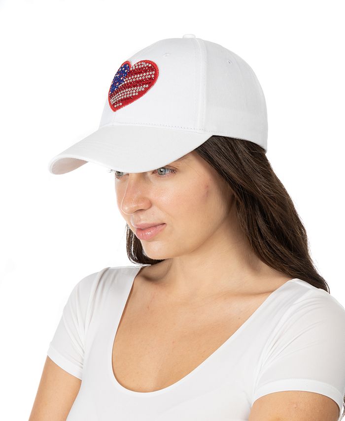 I.N.C. International Concepts Women's Cotton Rhinestone Heart Baseball ...