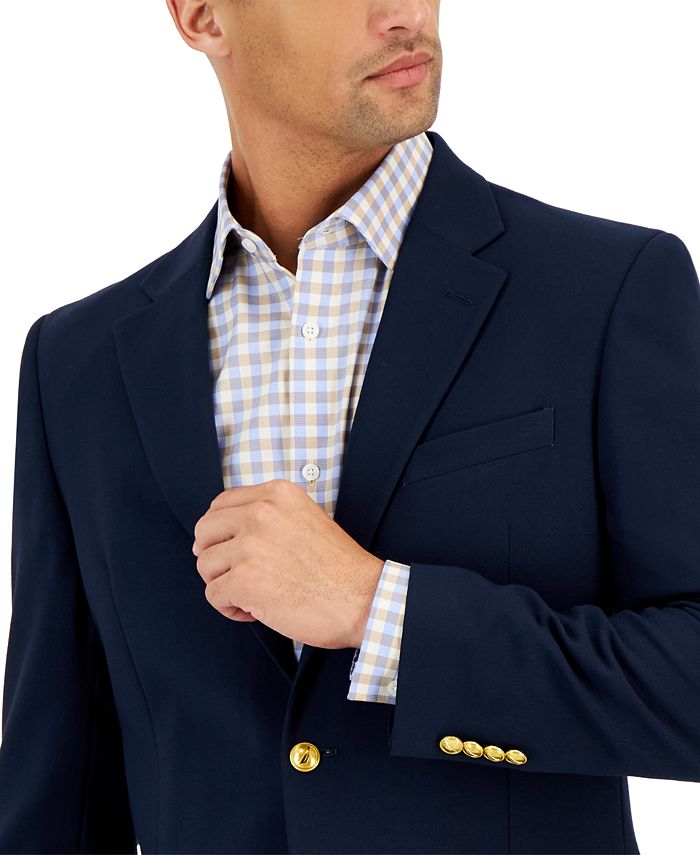 Nautica Men's Modern-Fit Active Stretch Solid Blazer - Macy's