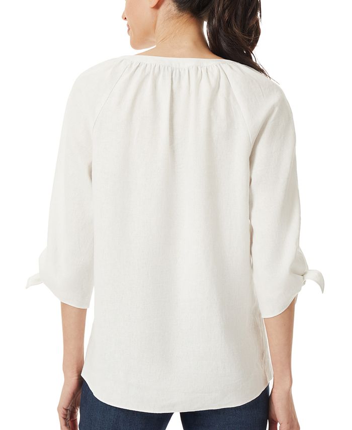 Jones New York Women's 3/4-Sleeve Split-Neck Top - Macy's
