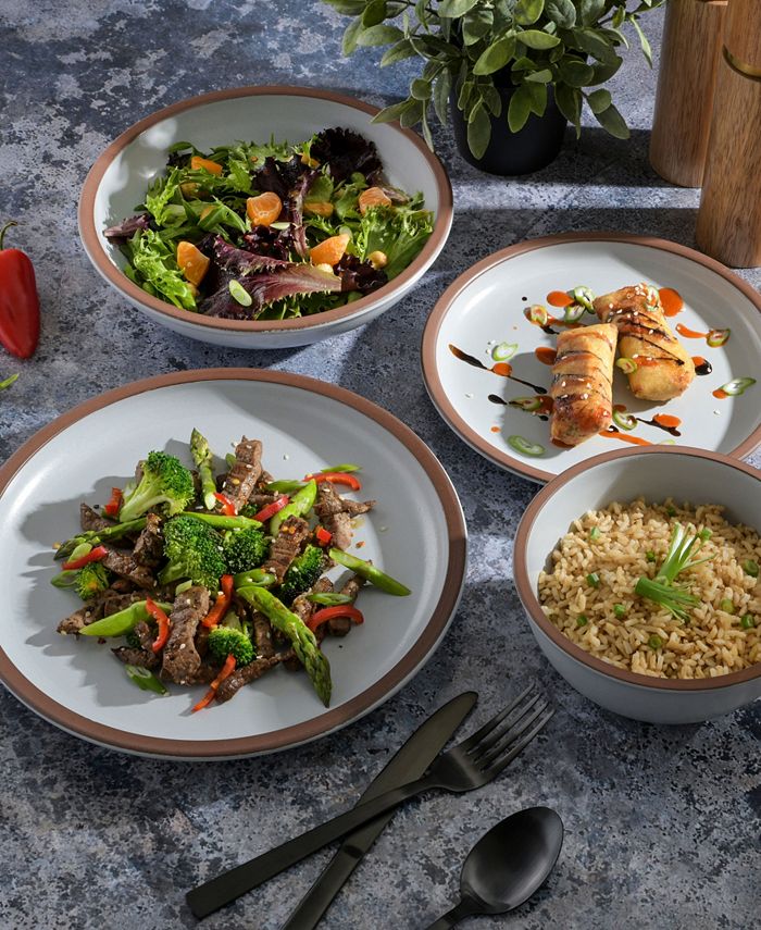 Gibson Elite Lagos Double Bowl-16 Piece Dinnerware Set, Service for 4 ...