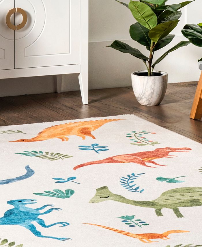 nuLoom Revel Eamon Dinosaur Washable Kids 5' x 8' Area Rug - Macy's