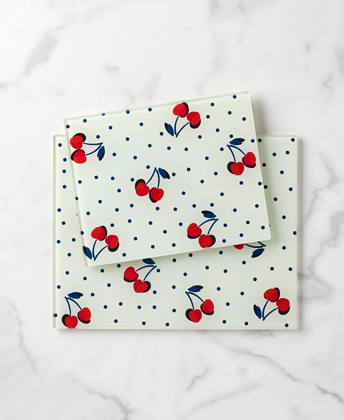 Kate Spade new york Vintage Cherry Dot Prep Boards, S/2 - Macy's