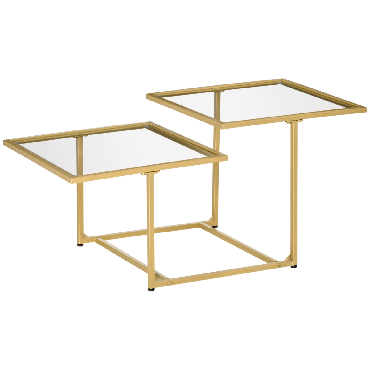 Click here for Homcom 38" 2 Glass End Table  Living Room Tab... prices
