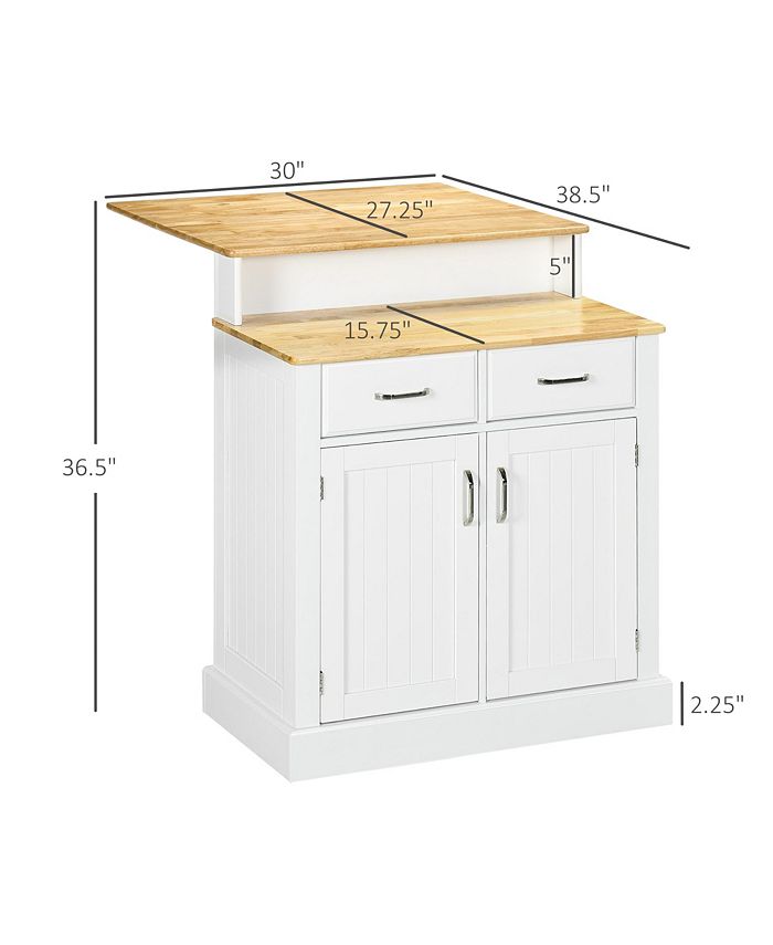 HOMCOM Buffet Cabinet with Storage, Kitchen Sideboard with 2-Layer Wood ...