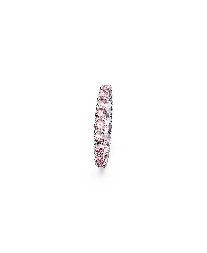 Swarovski Crystal Round Cut Pink Matrix Ring - Macy's