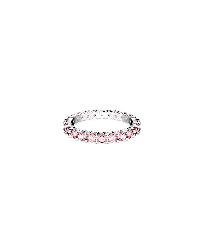 Swarovski Crystal Round Cut Pink Matrix Ring - Macy's