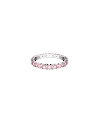 Swarovski Crystal Round Cut Pink Matrix Ring - Macy's