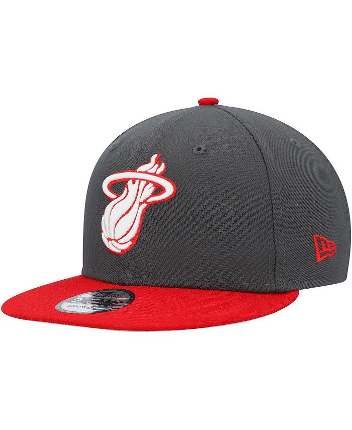 New Era Men's Charcoal, Scarlet Miami Heat Two-Tone Color Pack 9FIFTY ...