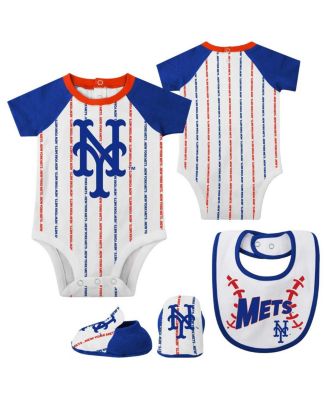 Newborn and Infant Boys and Girls White New York Mets Three-Piece Play ...