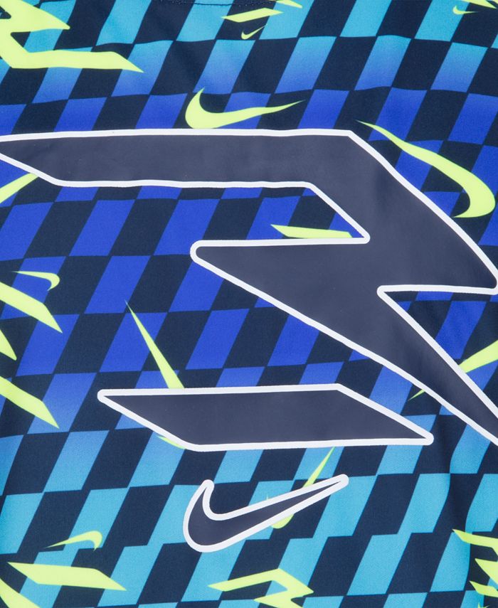 Nike 3BRAND by Russell Wilson Big Boys Dri-FIT Gradient Check T-shirt ...